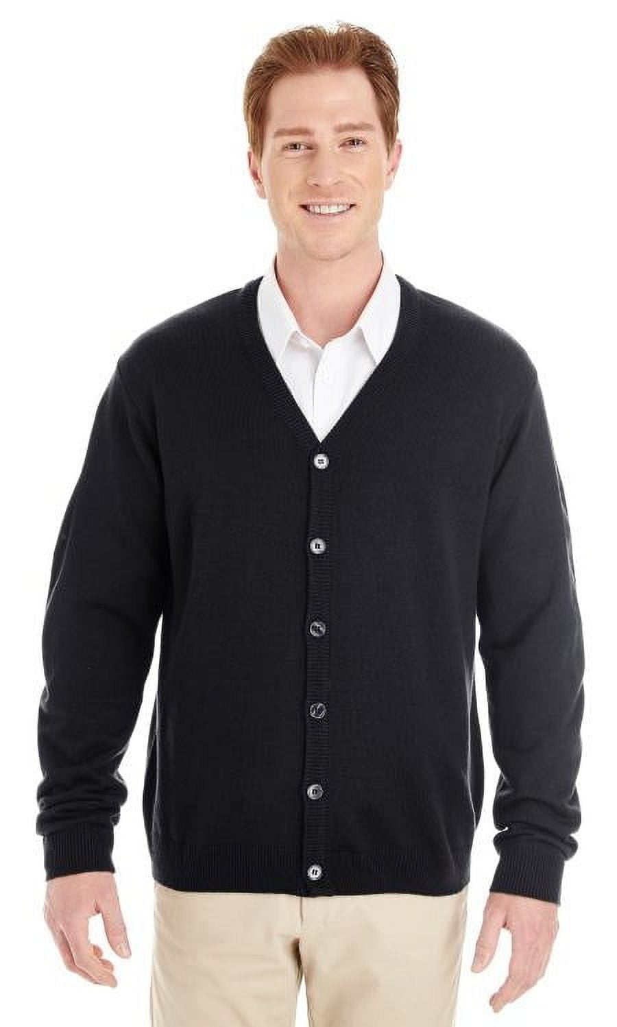 Harriton M425 Men's Premium Material V Neck Button Cardigan Sweater ...