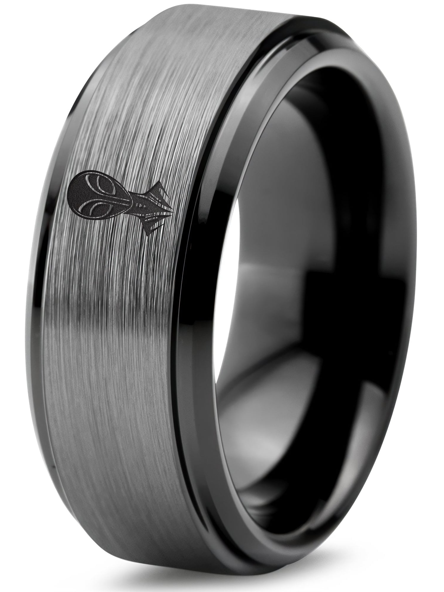 Gamer Handmade Jewelry Set of 2 Black Tungsten Ring Women Coworker Gift ...