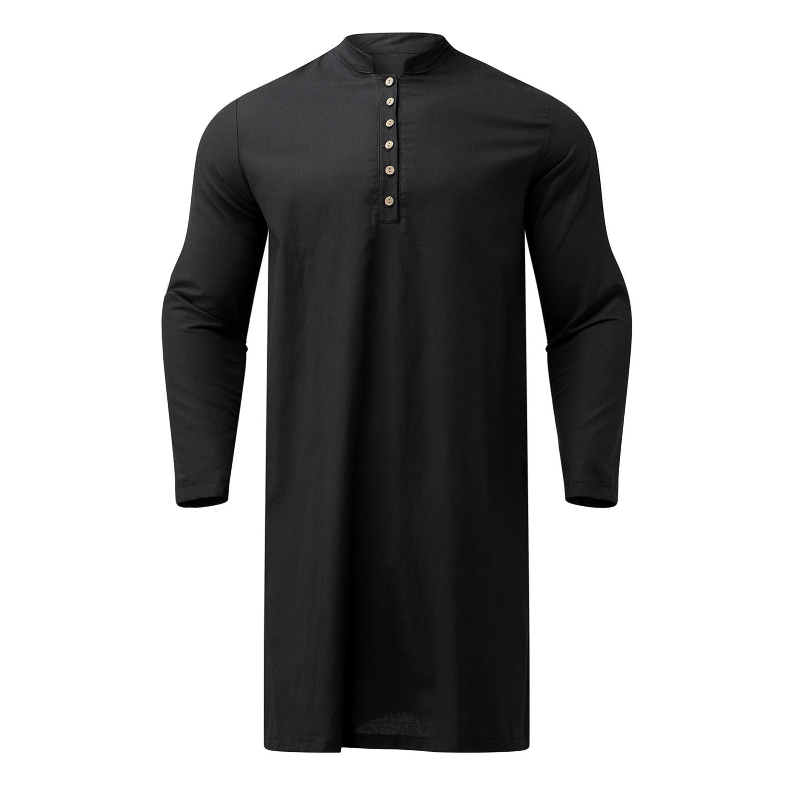 Mens Pique Shirts Top Thobe Solid Stand Muslim Robe Long Sleeve Button ... Mens Pique Shirts Top Thobe Solid Stand Muslim Robe Long Sleeve Button ...