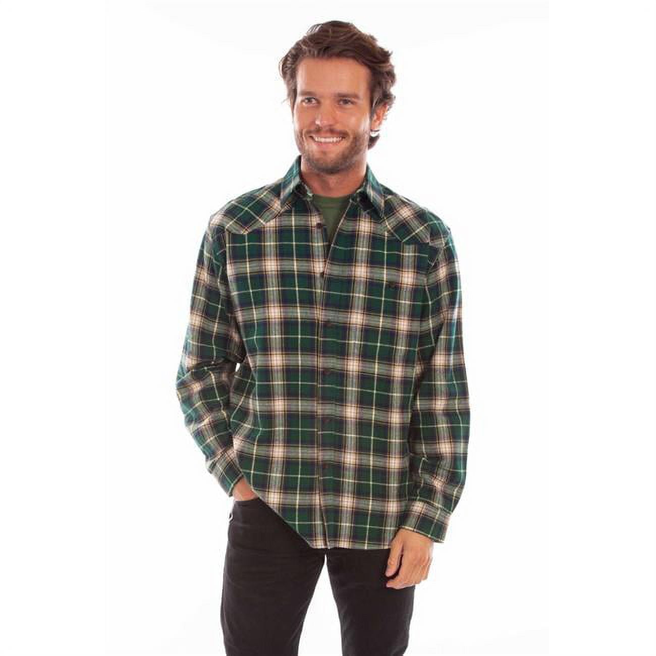 Mens Plaid Flannel Shirt, Hunter Green - Extra Large - Walmart.com
