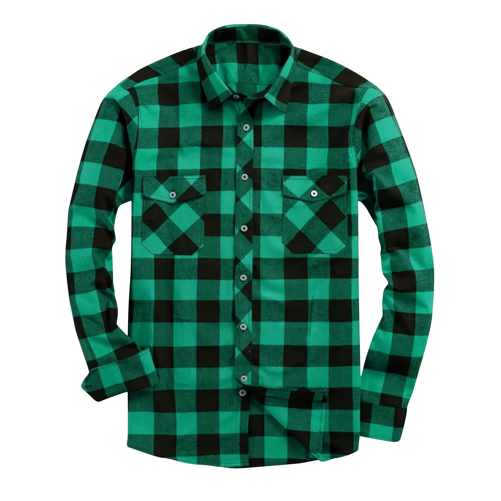 Mens Plaid Shirts Casual Long Sleeve Button Down Shirt for Men Cotton ...