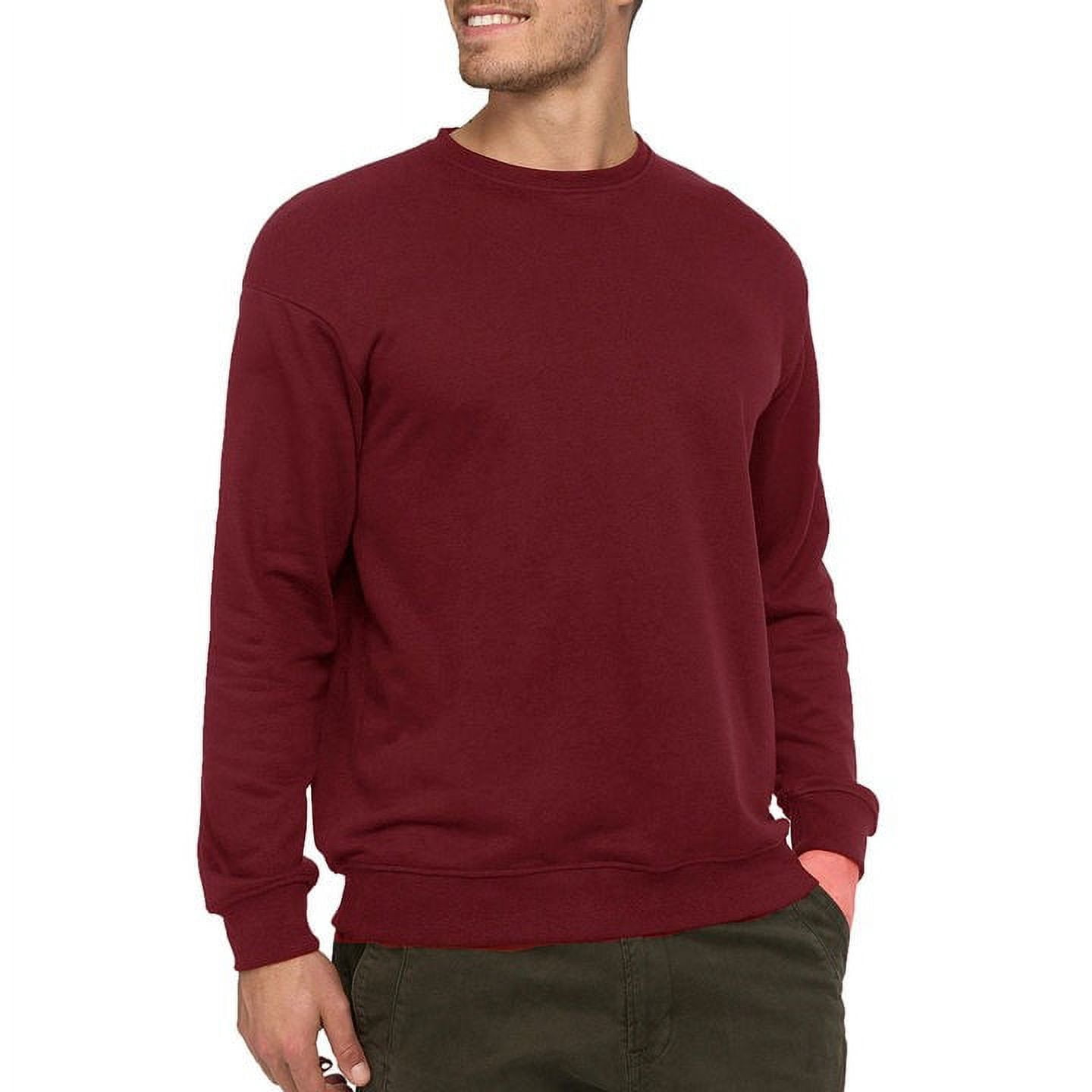 Mens Plain Crewneck Sweatshirt Loose Wo Shoulder Drop Sports Solid ...