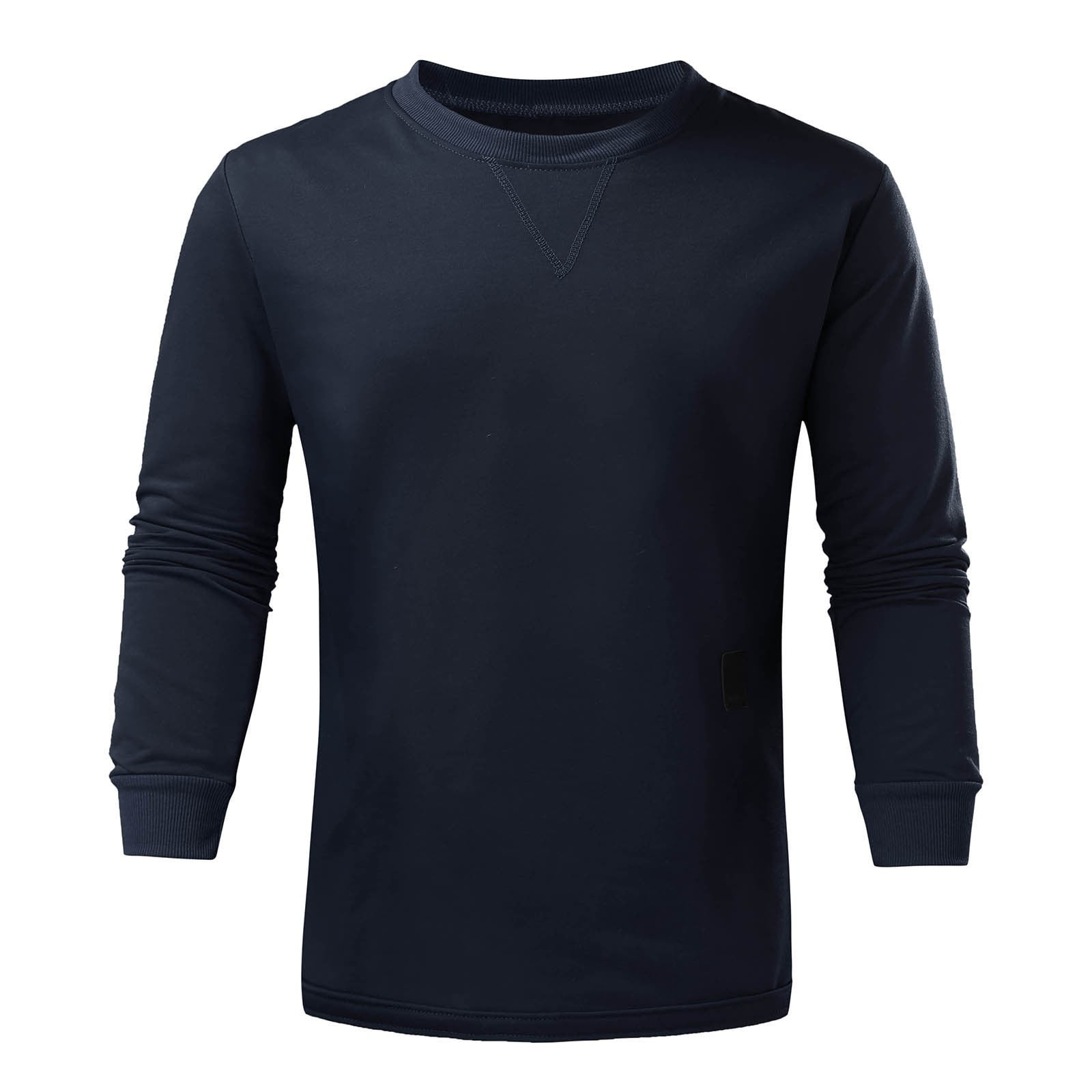 Mens Plain Sweatshirt Solid Color Workout Tunic Pullover Leisure Sports ...