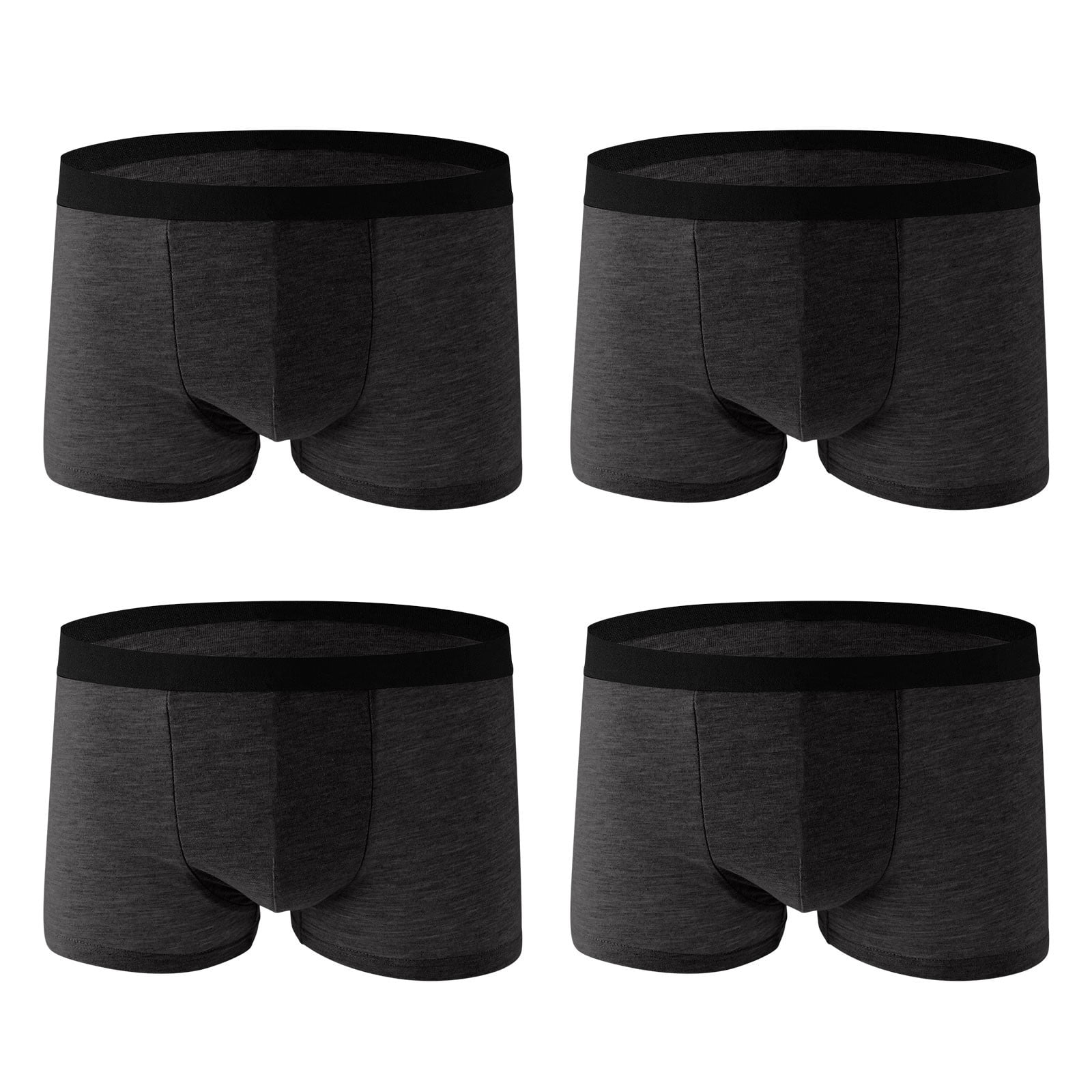 Mens Plus Size Boxer Briefs 4 Pack Big and Tall Casual Solid Breathable ...