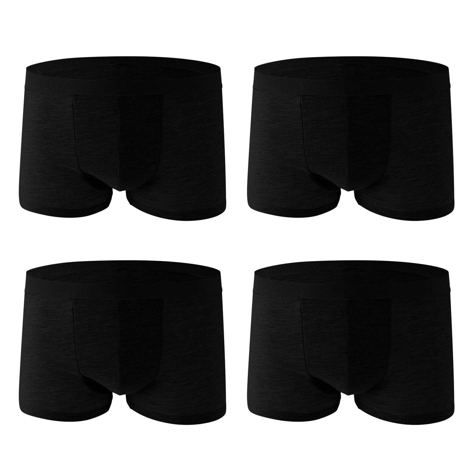 Mens Plus Size Boxer Briefs 4 Pack Big and Tall Casual Solid Breathable ...
