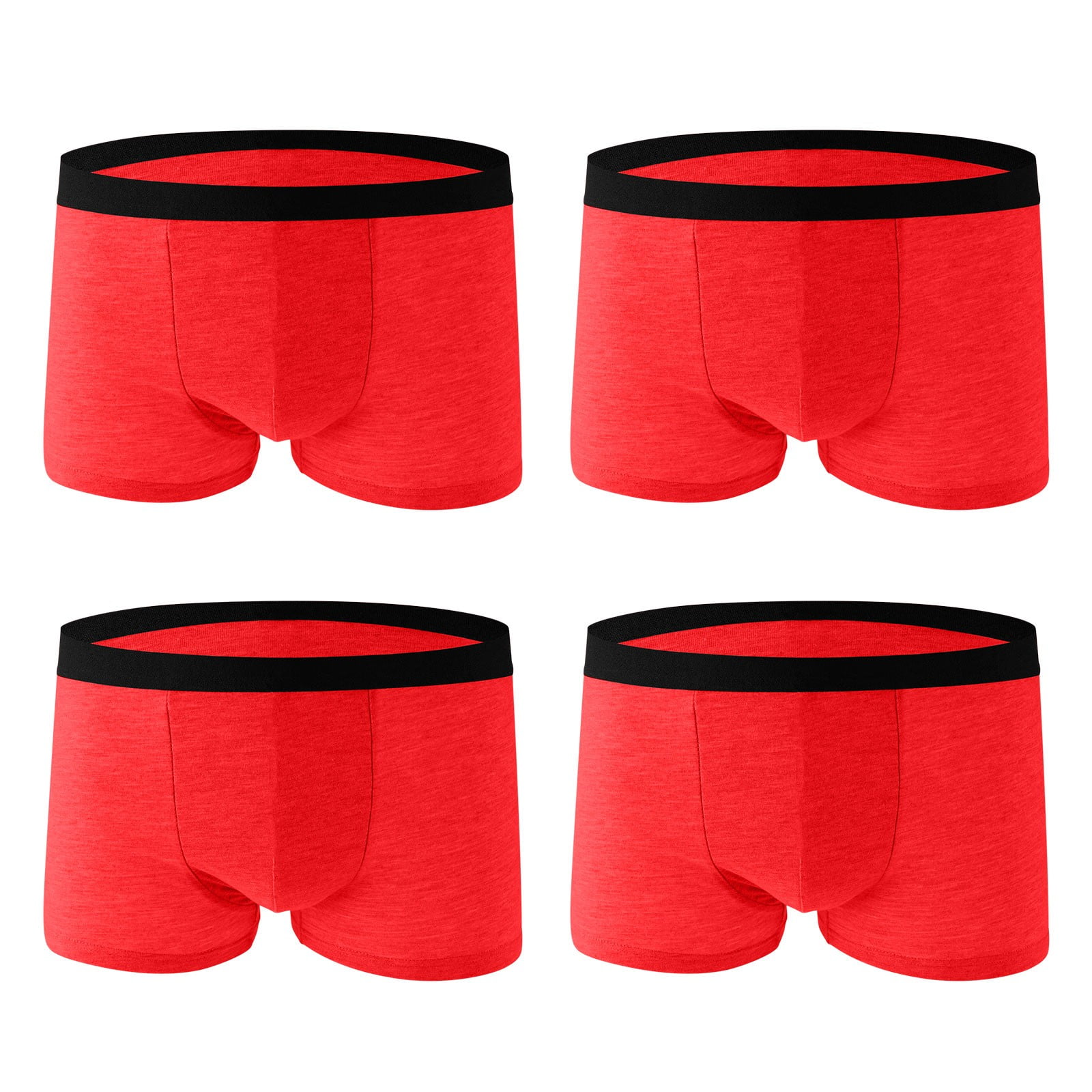 Mens Plus Size Boxer Briefs 4 Pack Big and Tall Casual Solid Breathable ...