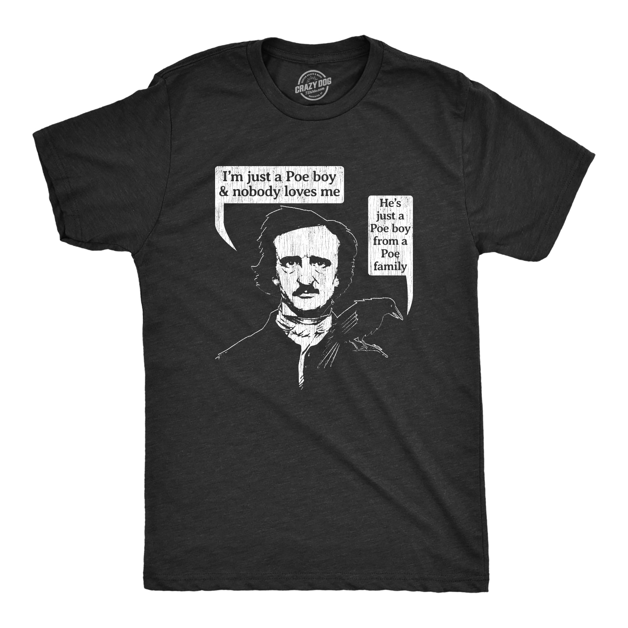 Mens Poe Boy T Shirt Funny Edgar Allan Poe Author Literature Rock ...
