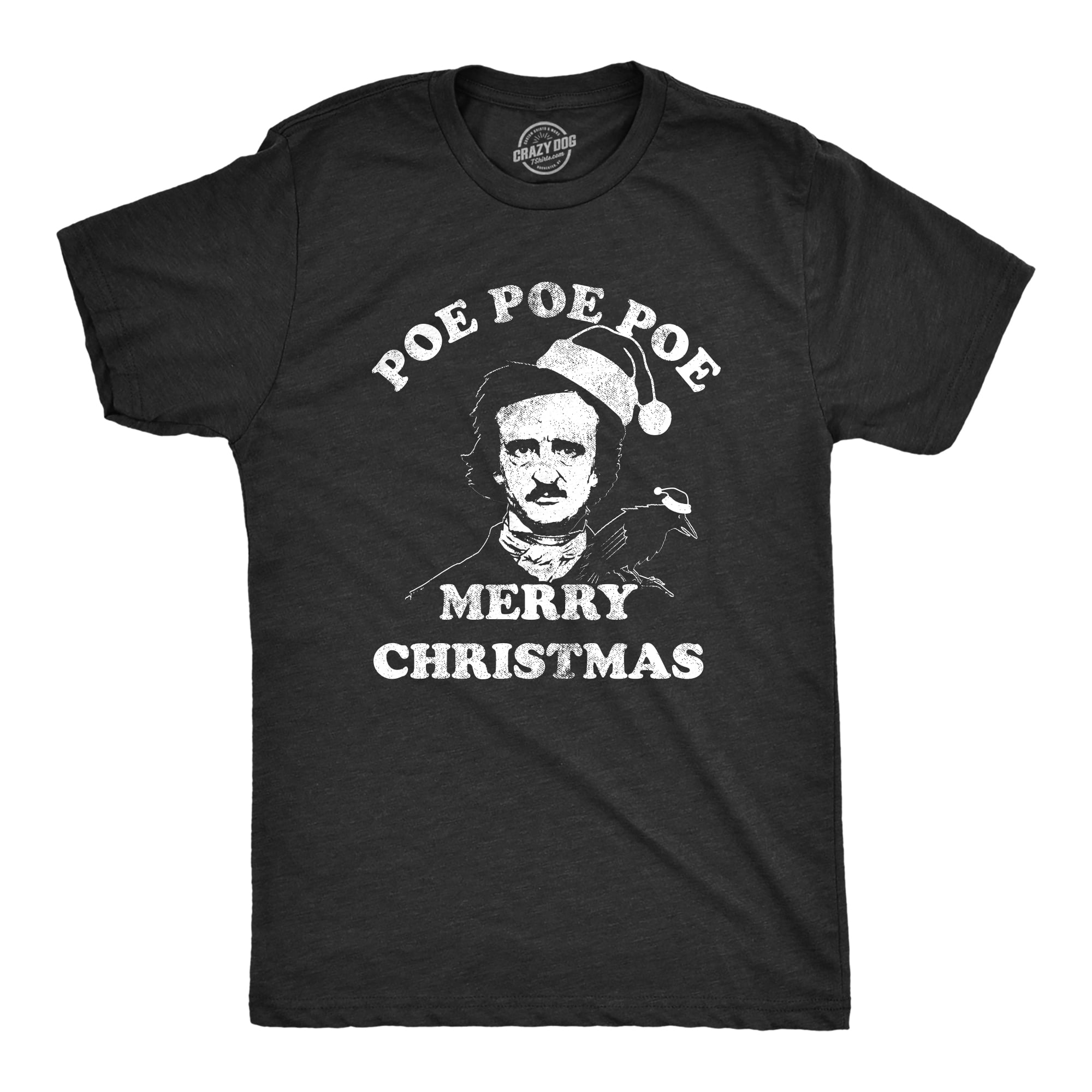 Mens Poe Poe Poe Merry Christmas T Shirt Funny Edgar Allan Poe Book ...