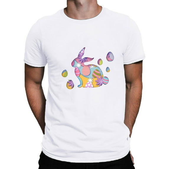 Mens Polo Easter Fashion Leisure Soft Comfortable Small Printed Round ...