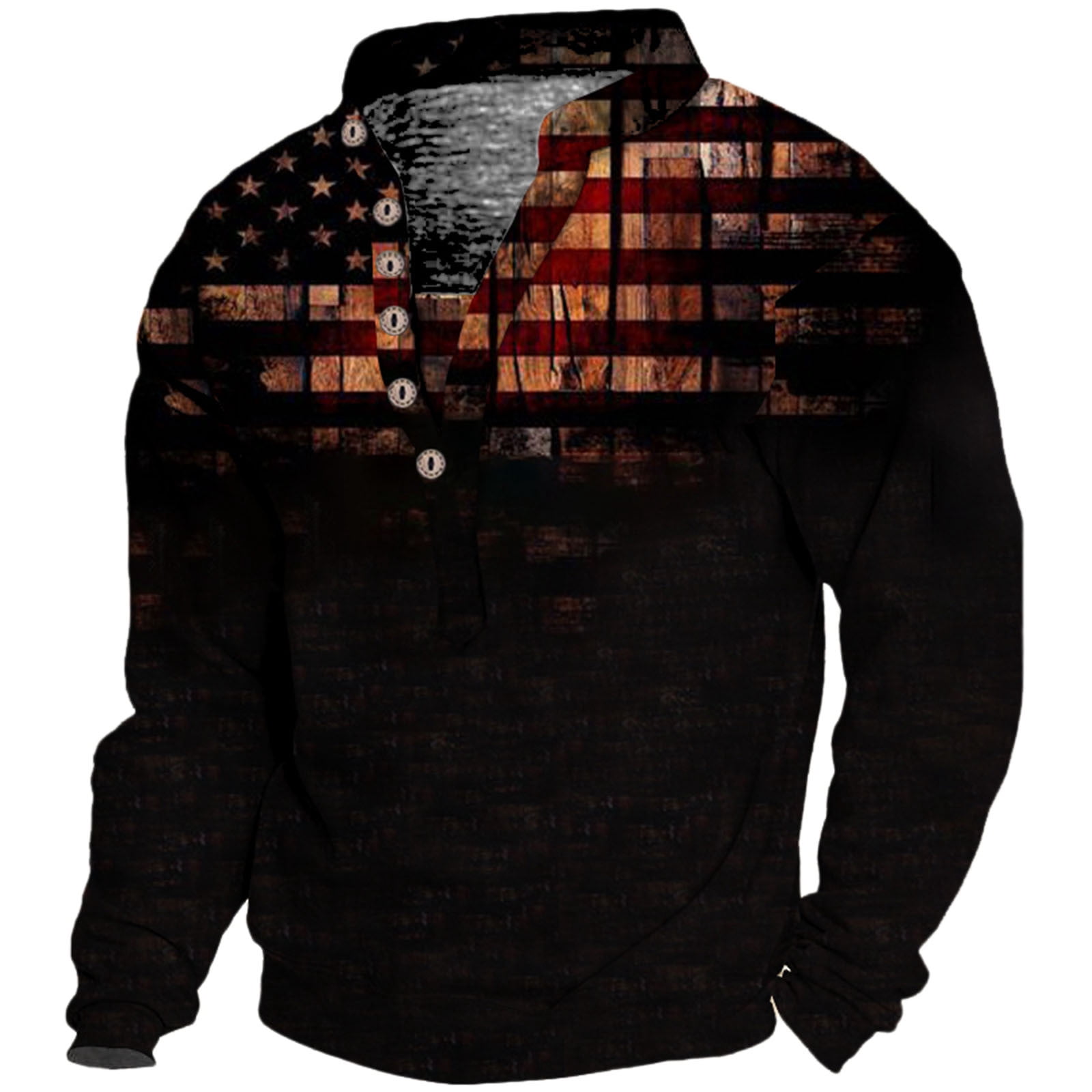 Mens Polo Shirts with Collar Mens Fashion Independence Day Flag Printed ...