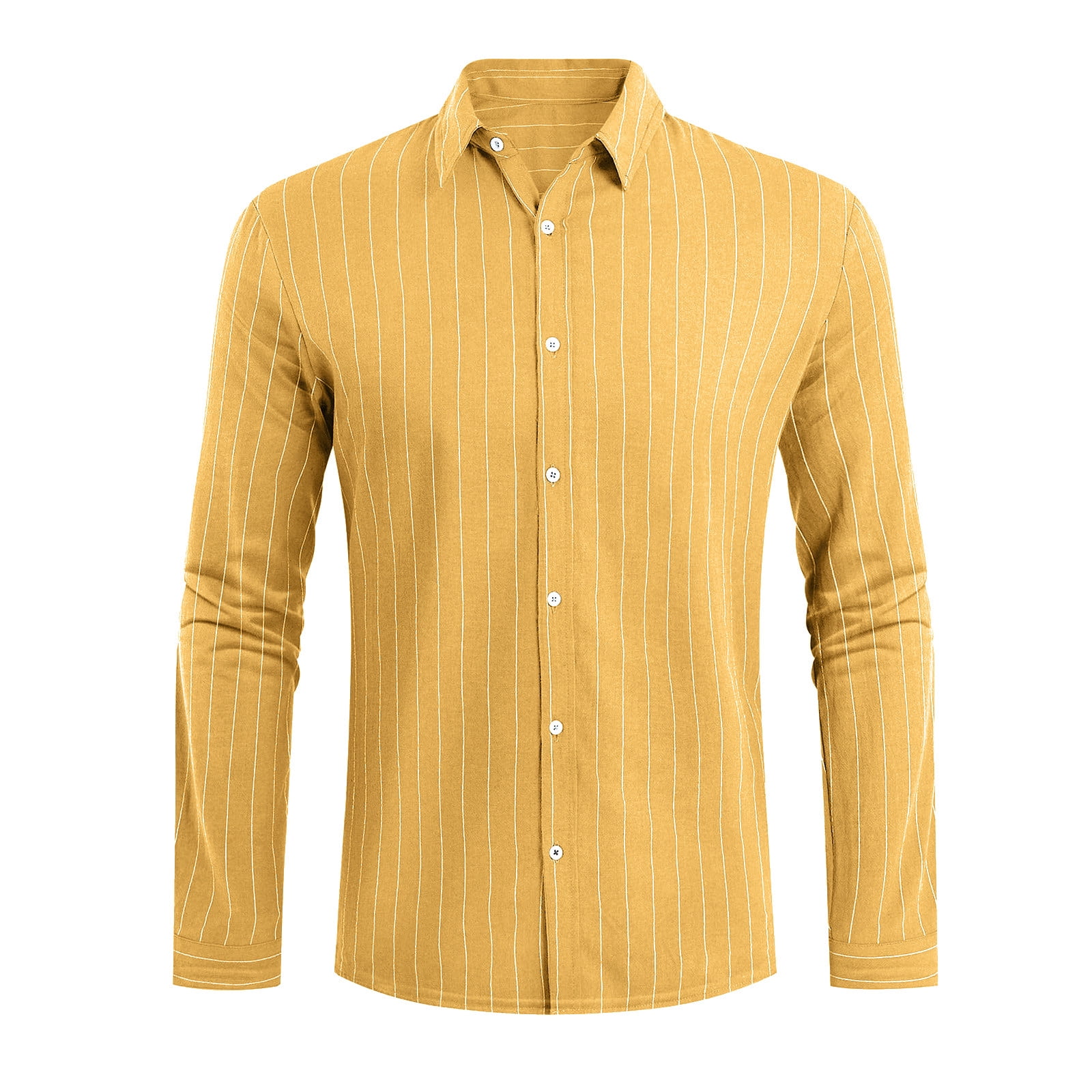 Mens Polo Shirts M Long Sleeve Striped Work Business Durable ...