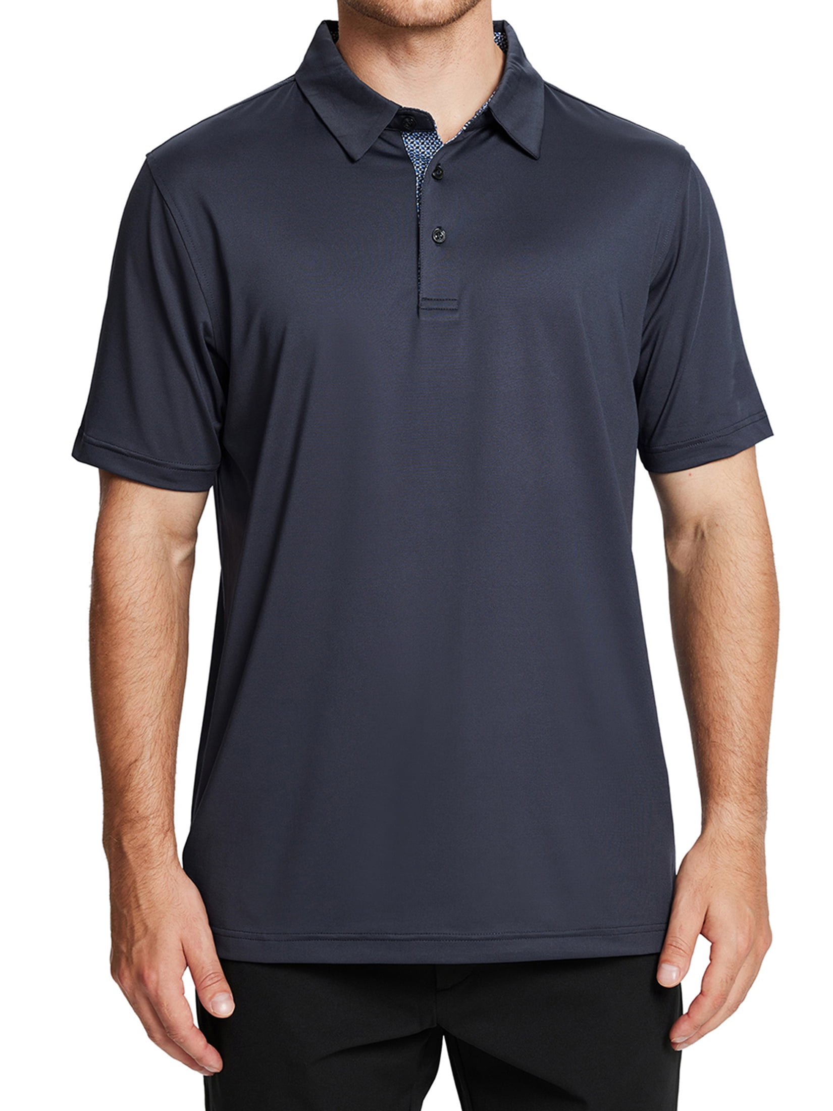 SYLCLEG Mens Polo Shirts Short Sleeve Casual Solid Stylish Dry Fit ...