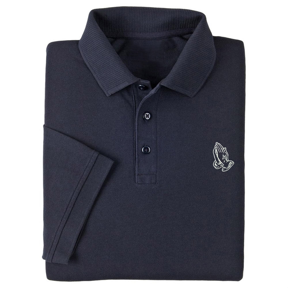 Mens Polo Shirts Short Sleeve Praying Hands Embroidered Casual Polo ...