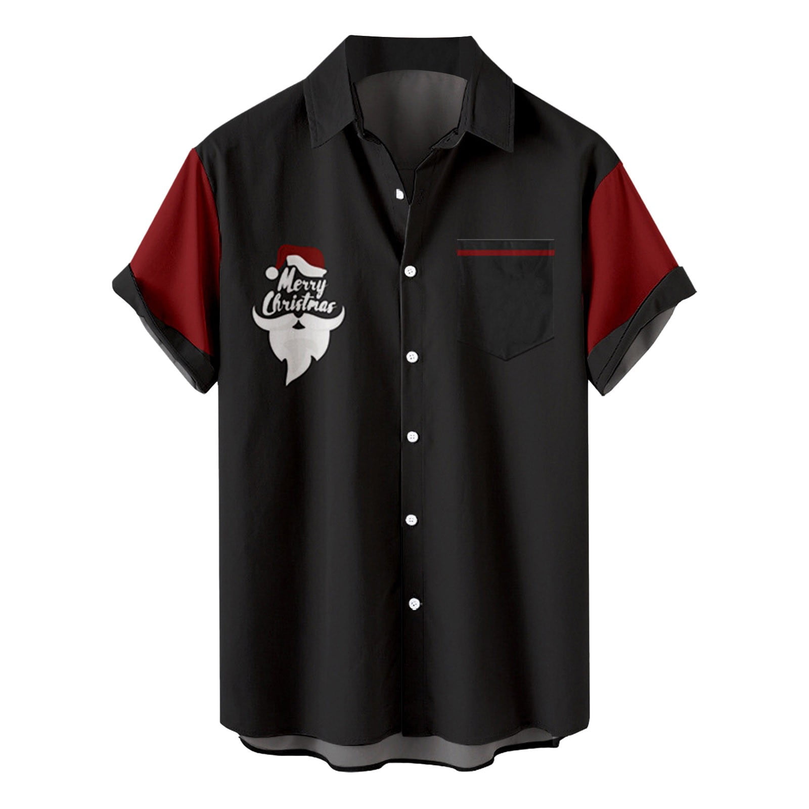 Mens Polos Tops Christmas Santa Gift 3D Digital Printing Button Lapel ...