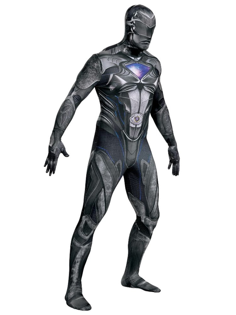 Mens Power Rangers Costume Black Ranger Suit Leotard Bodysuit - Walmart.com
