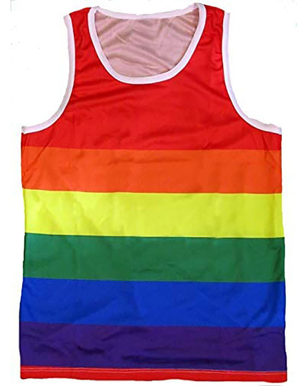 Mens Pride Flag Tank Top Shirt Rainbow, Rainbow, Size: Large, Uzzi ...