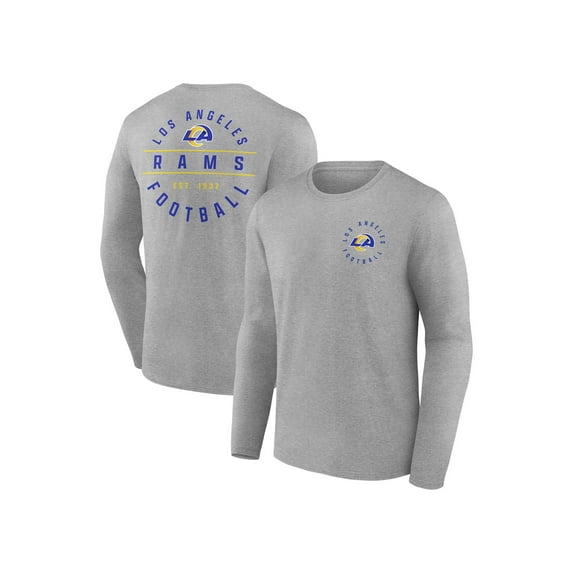 NFL Los Angeles Rams Men's Gray Color Cotton Long Sleeve Tee Front/Back ...