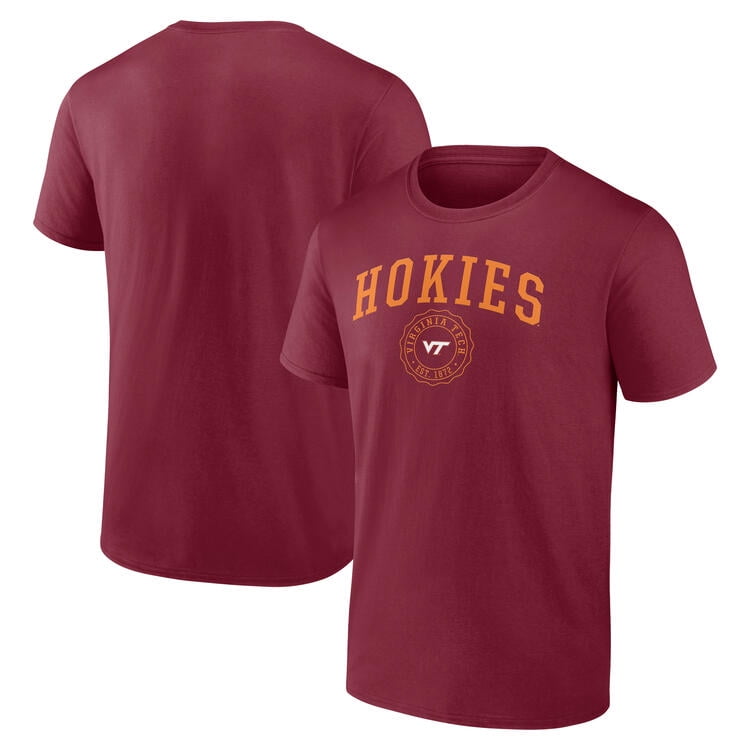 NCAA Virginia Tech Hokies Men's Red Cotton Short Sleeve Tee Arch Laurel ...