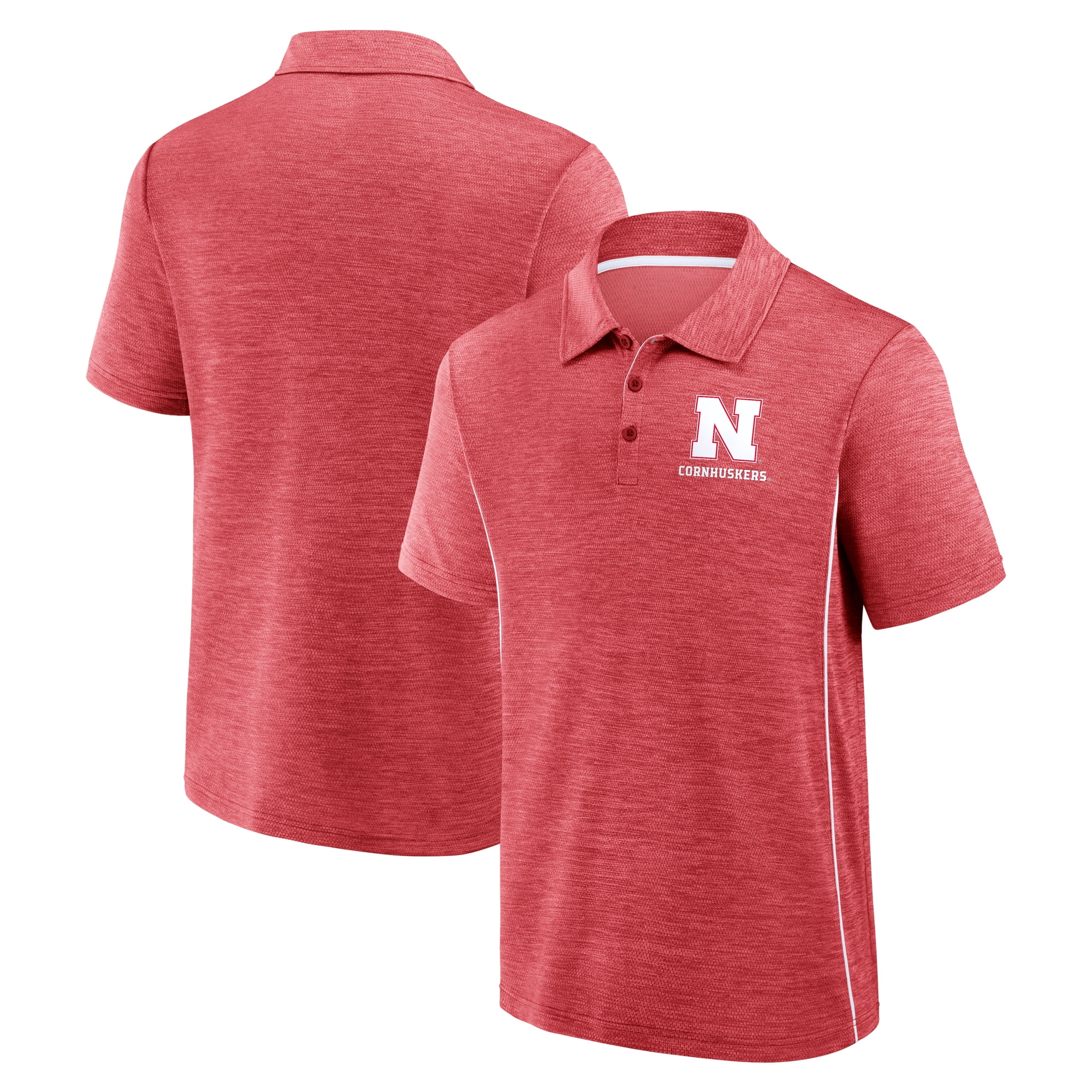 Nebraska Cornhuskers Men's Red Dominant Drive Polo, Up to Size 3XL ...