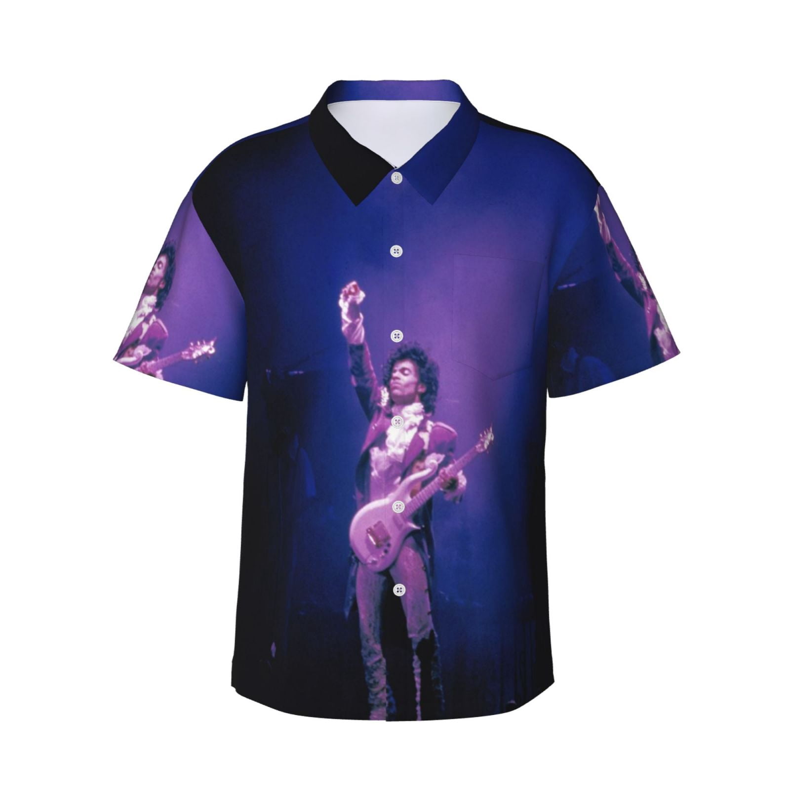 Mens Prin-ce Purple Ra-iN Hawaiian Bowling Shirts Holiday Theme Shirt ...