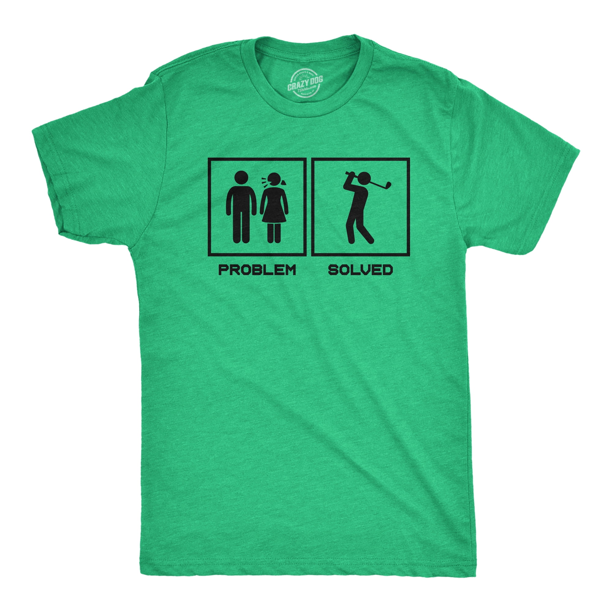 Mens Problem Solved T Shirt Funny Sarcastic Married Golf Lover Graphic ...