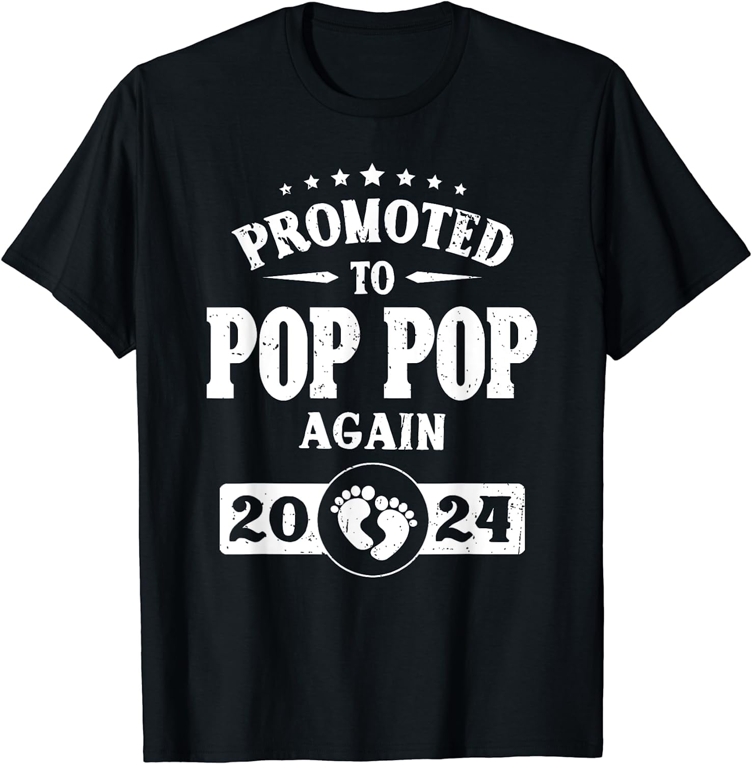 Mens Promoted To Pop Pop Again est 2024 Pregnancy T-Shirt - Walmart.com