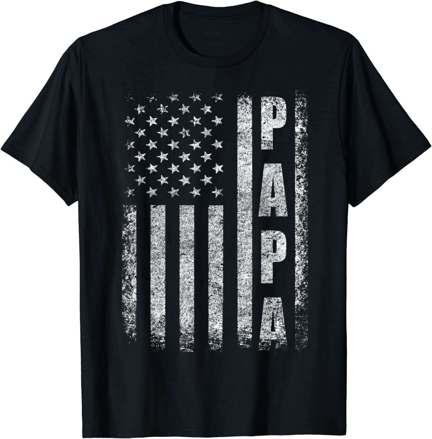Mens Proud Papa Flag Funny Fathers Day 2023 From Grandchildren T-Shirt ...