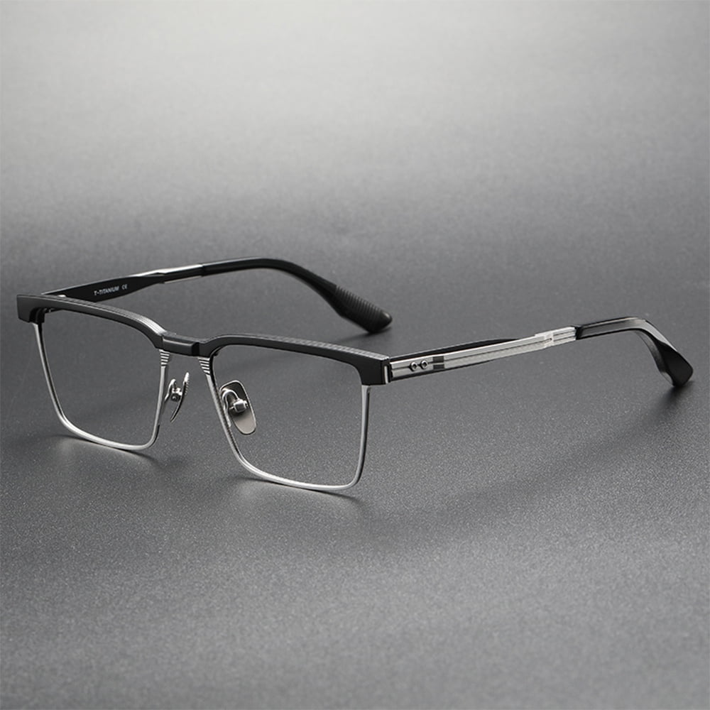 Mens Pure Titanium Glasses Frame Square Rectangle Fashion Eyeglasses ...