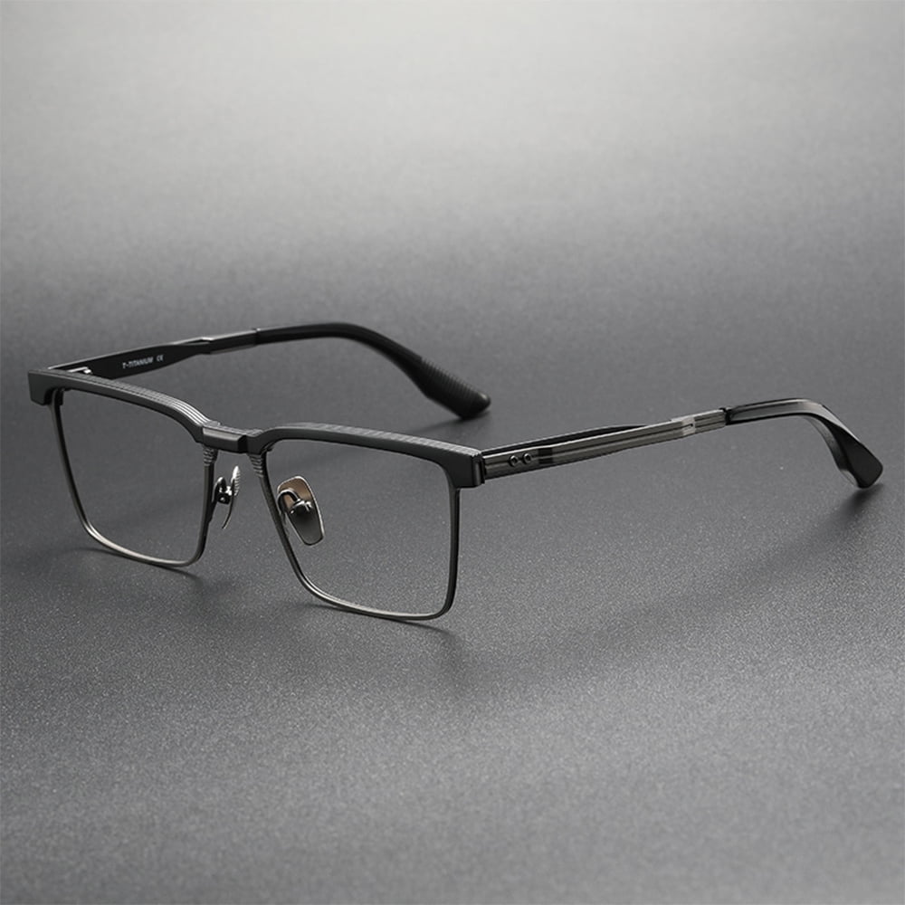Mens Pure Titanium Glasses Frame Square Rectangle Fashion Eyeglasses ...