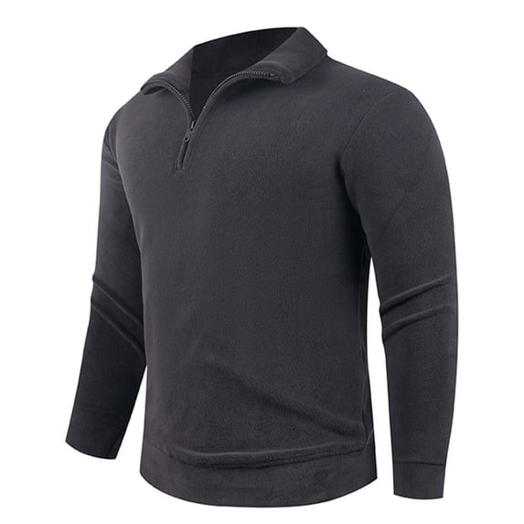 Mens Quarter Zip Polar Fleece Pullover Warm Collar Sweatshirt Sweater ...