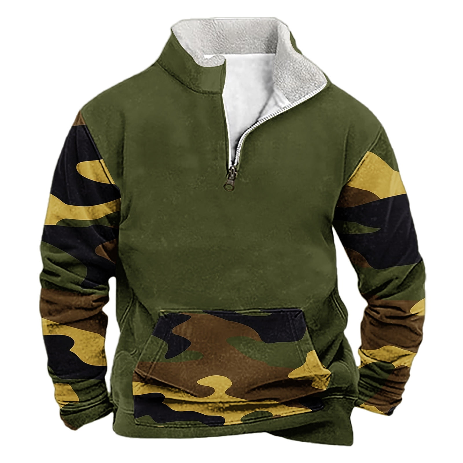 Mens Quarter Zip Sweatshirts,Sweatshirts for Men Camouflage Half Zip ...