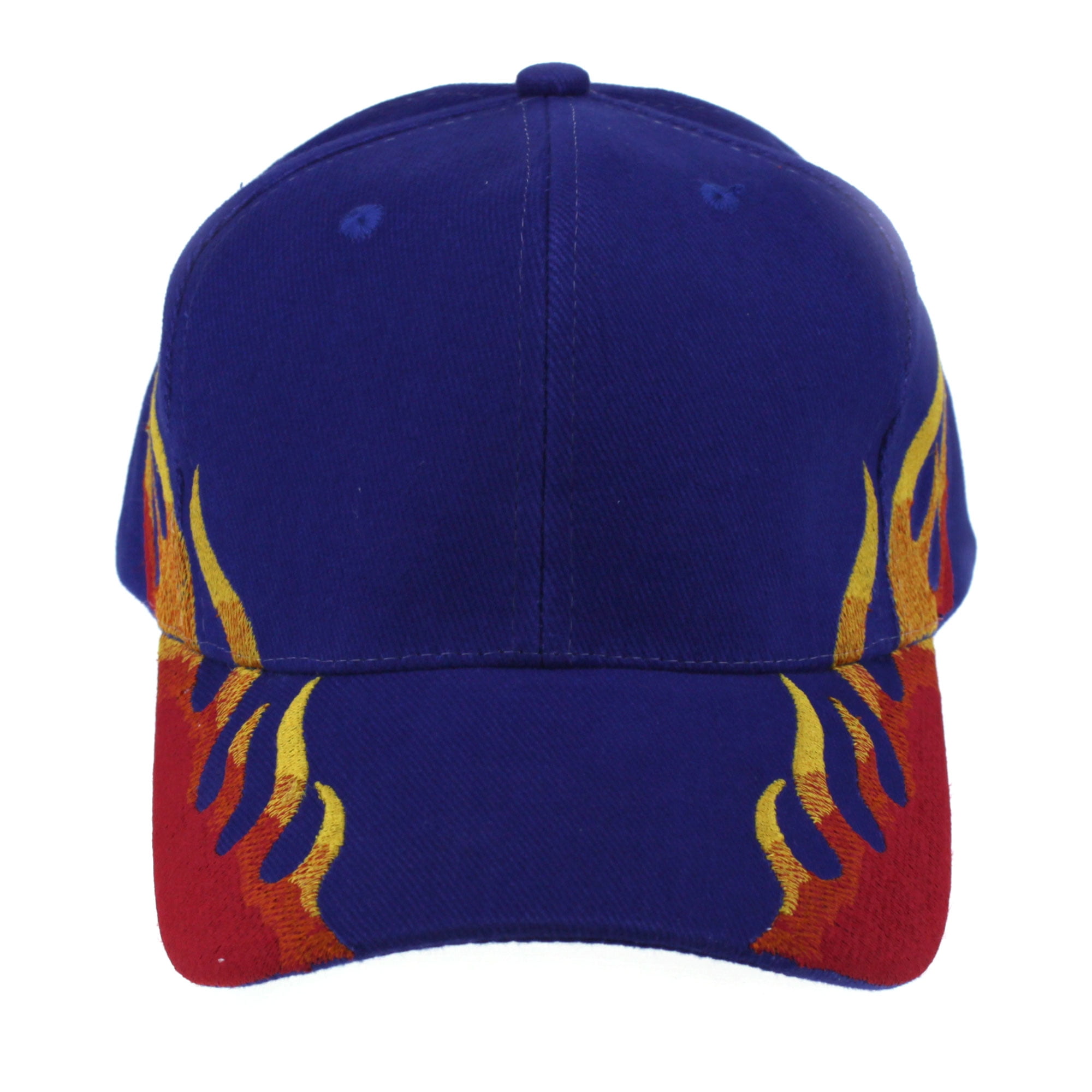 Mens Race Car Embroidery Flaming Racing Baseball Cap Royal Blue ...