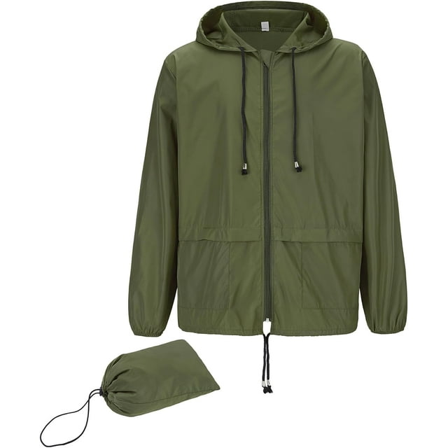 Mens Rain Jacket Lightweight Packable Rain Coats Men Waterproof Jackets ...