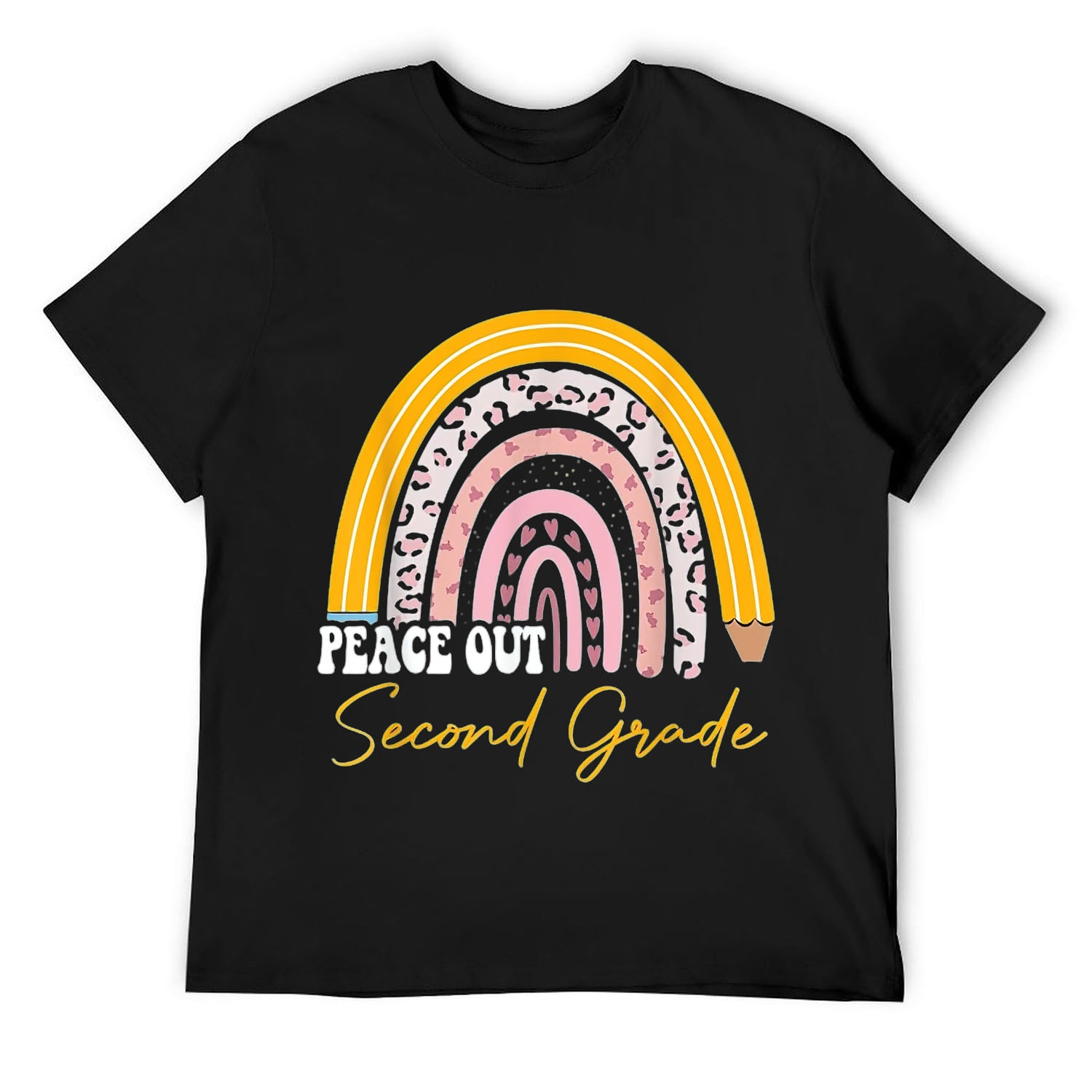 Mens Rainbow Peace Out Second Grade Last Day of School Graduation T ...