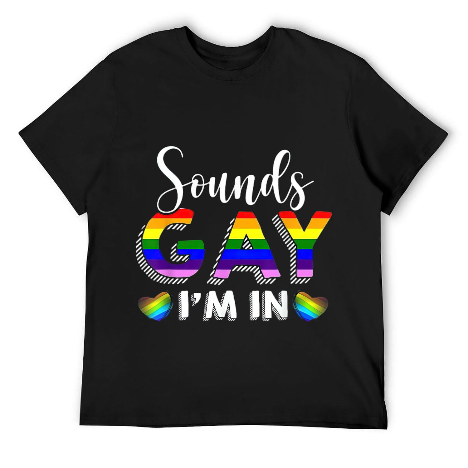 Mens Rainbow Sounds Gay Im In Lgbt Gay Pride T Shirt Black 4x Large