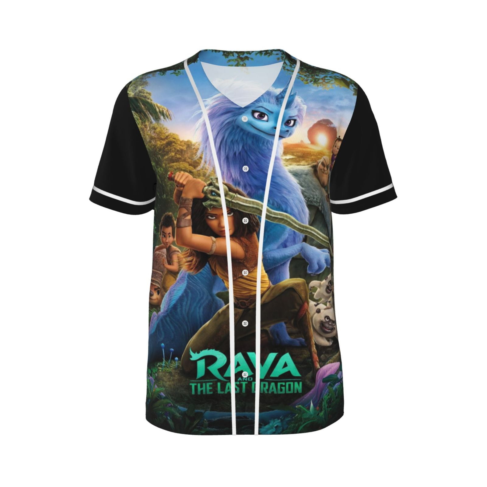 Mens Raya and Last Drago Baseball Shirt Graphic Tshirt V Neck Jersey ...