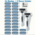 Mens Razor Blade Shaving Set With 24 6 Layer Steel Blades Comfort ...