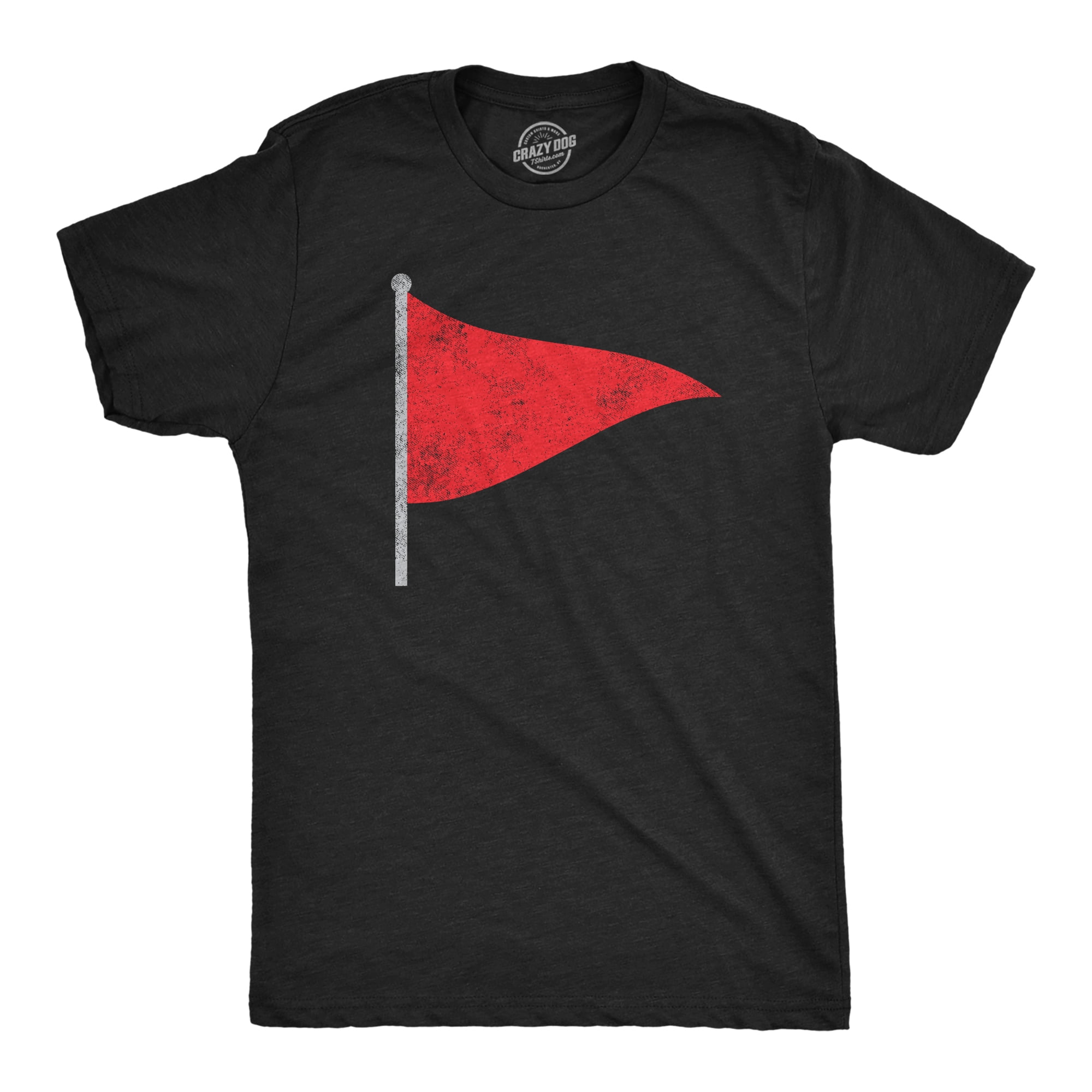 Mens Red Flag T Shirt Funny Sarcastic Warning Sign Tee for Guys Graphic ...