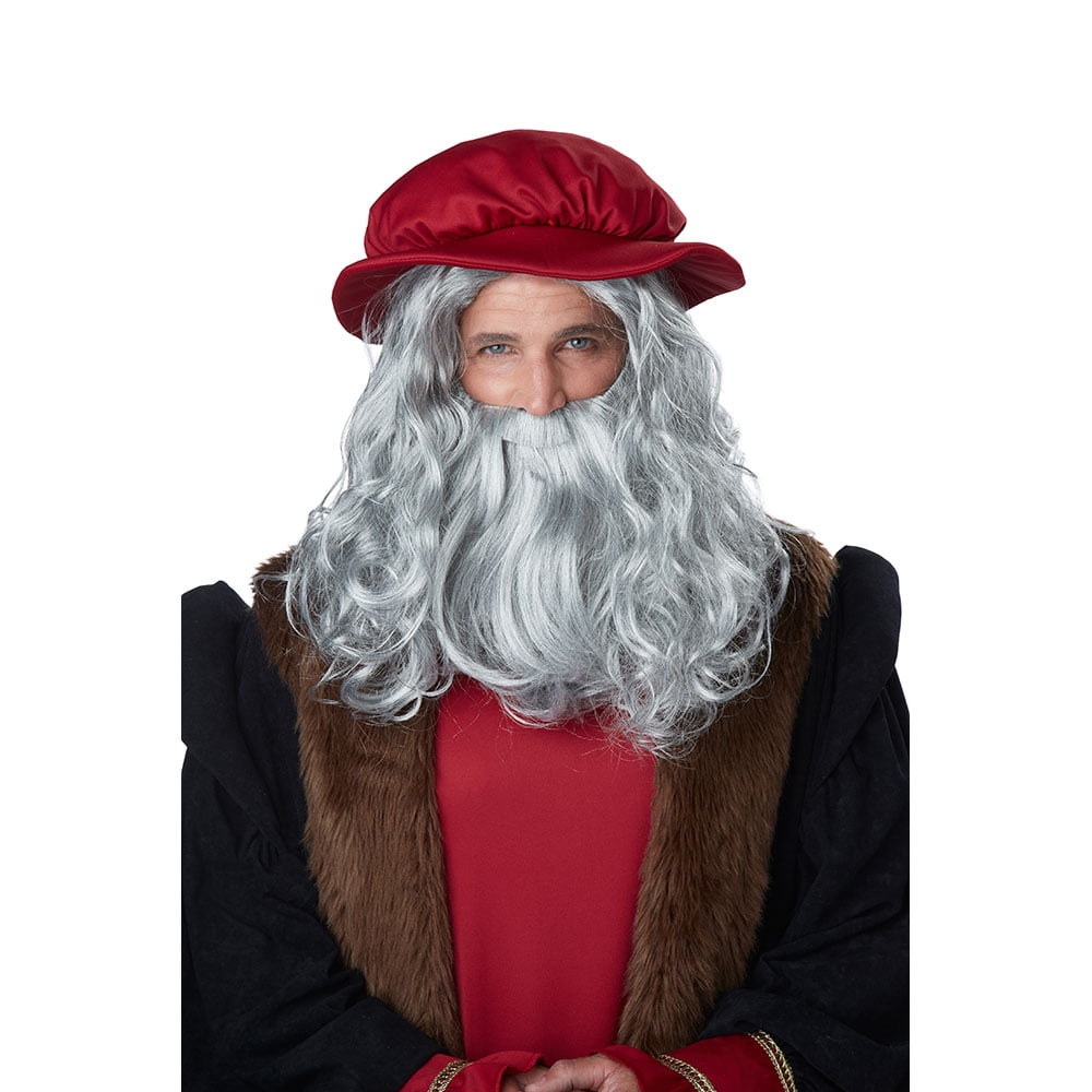 Adult Devious Demon Half Halloween Mask with Synthetic Fiber Wig and ...