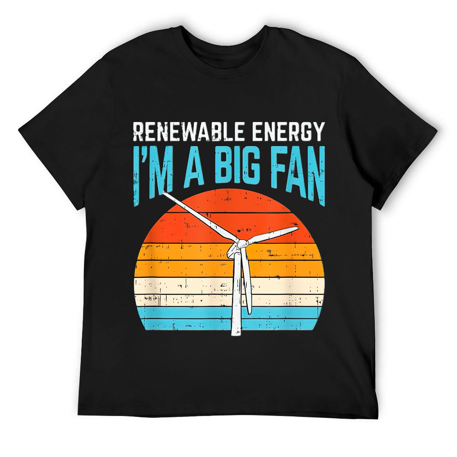 Mens Renewable Energy Wind Turbine Vintage Windmill I'm A Big Fan T ...