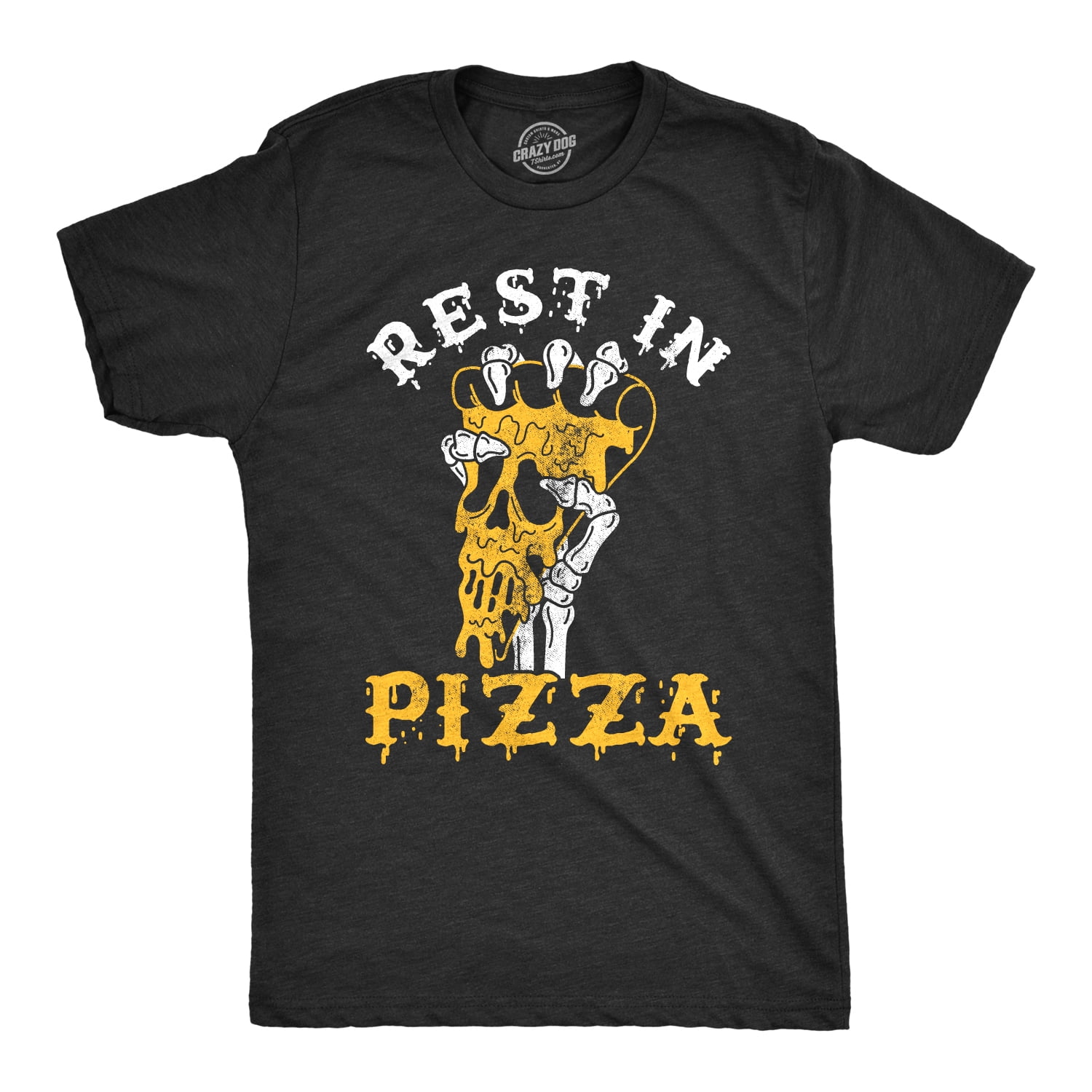 Mens Rest In Pizza Tshirt Funny Skeleton Halloween Tee Graphic Tees ...