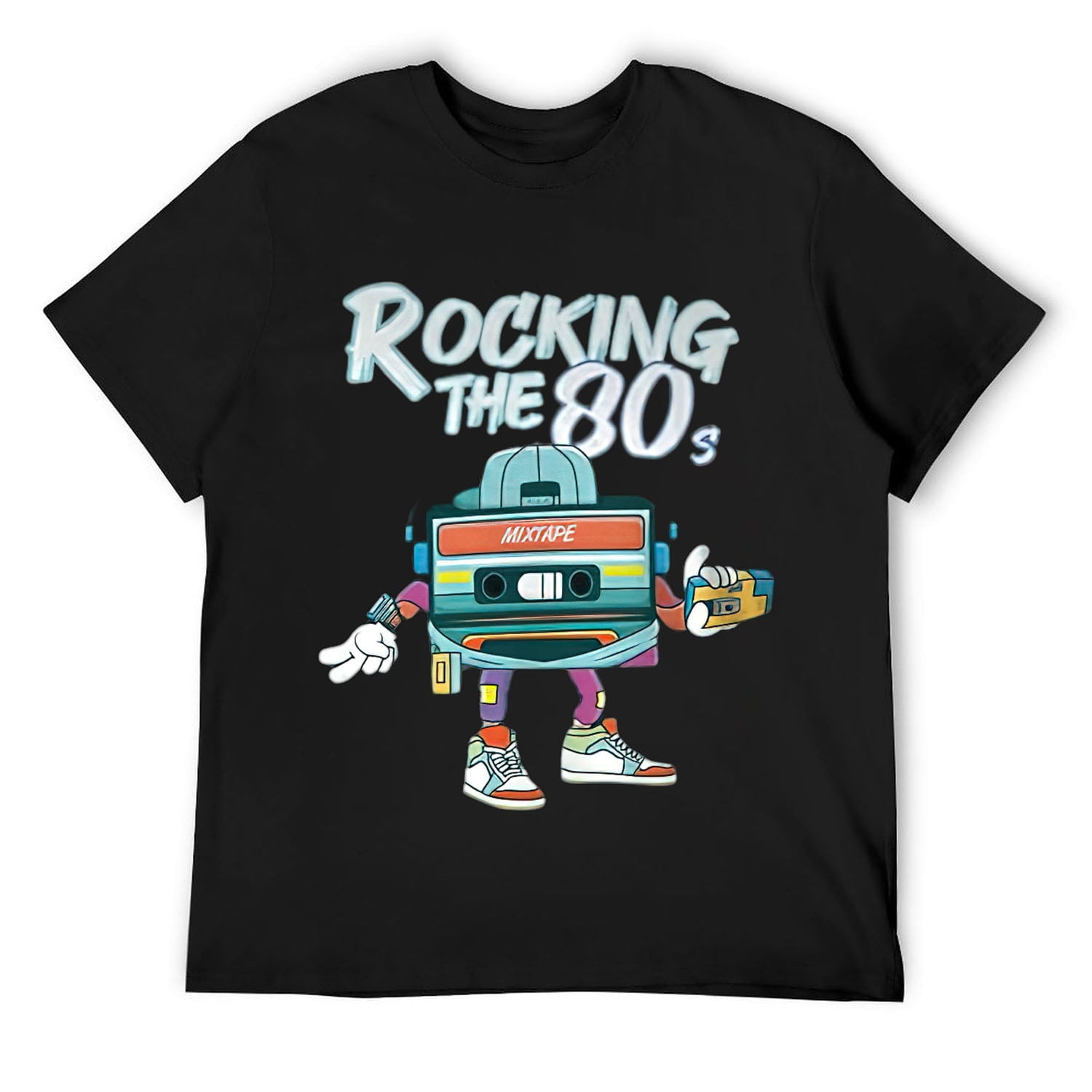 Mens Retro 80s Rocking the 80s Mixtape Vintage Classic 1980s T-Shirt ...