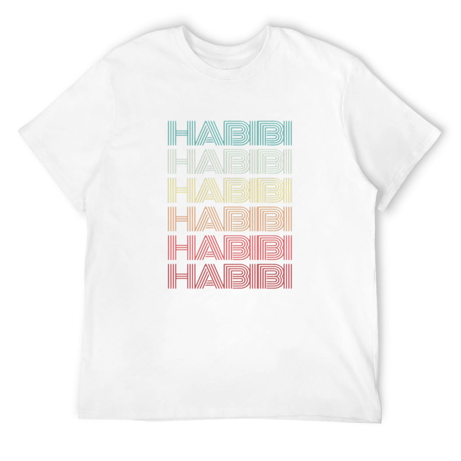 Mens Retro Arabic Word HABIBI Girl Wedding Wife Halal Arab Yalla Short ...