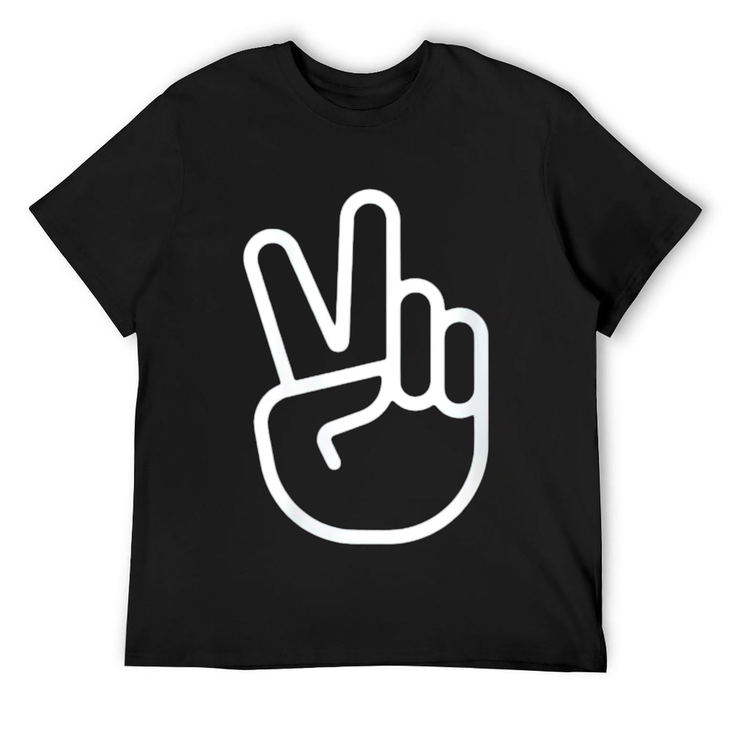 Mens Retro Hand Peace Sign Design Hippie Boho Peace V-Neck T-Shirt ...