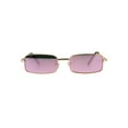 SA106 Mens Retro Rectangle Sunglasses, Narrow Rectangular Metal Frame ...