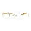 Retro Gangster Rapper Luxury Clear Lens Rimless Rectangle Fashion ...