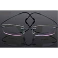 Mens Rimless Rectangle Titanium Flexible Lightweight Optical Eyeglass ...