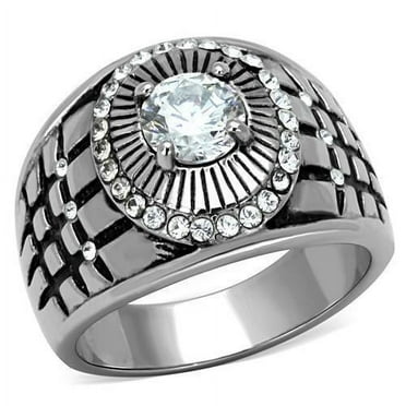 Mens Rings Masculine Round Stainless Steel Signet - Walmart.com
