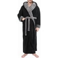 Mens Robe with Hood, Big and Tall Plush Fleece Long for Men Full-Length ...