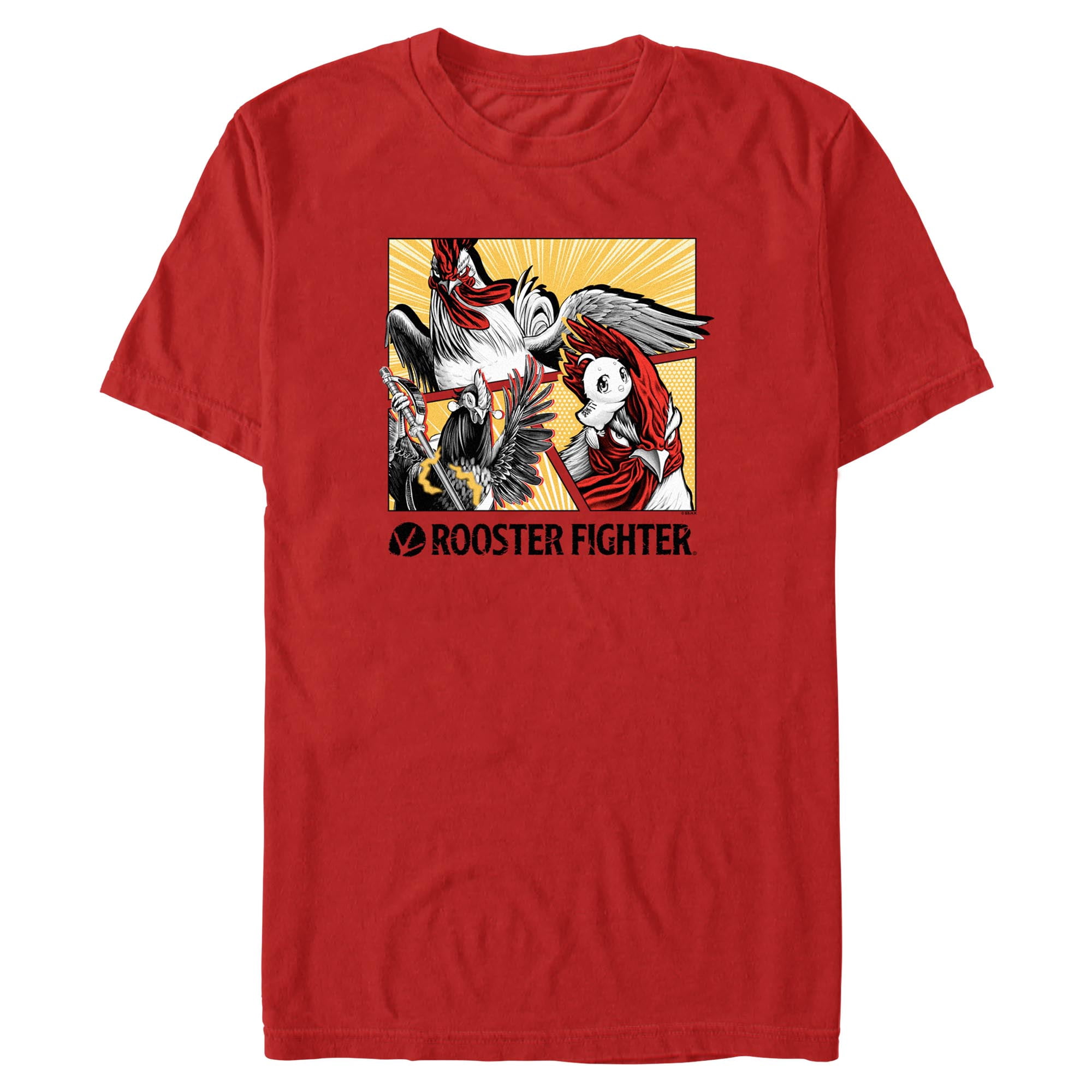 Mens Rooster Fighter Bird Fight Panels T Shirt - Walmart.com